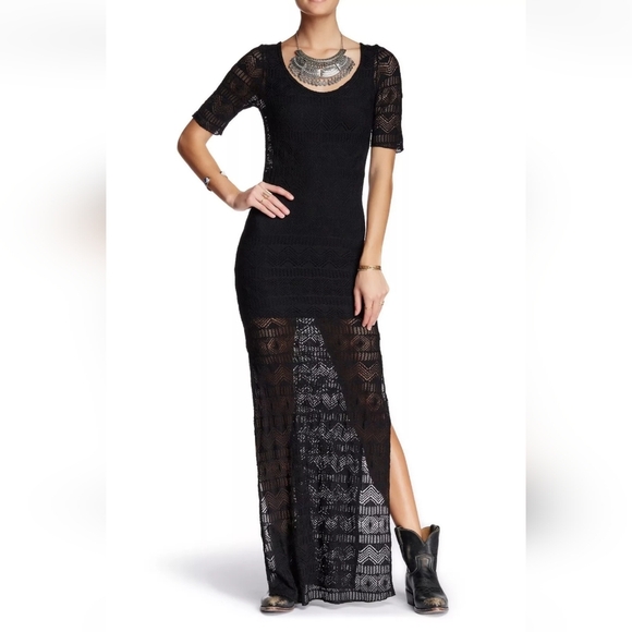 Free People | Dresses | Free People Dress Black Intimately Too Cool ...